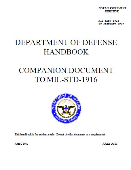 DoD Handbook- Companion Document to MIL-STD-1916 | SE Goldmine